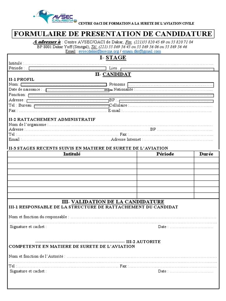 Formulaire-inscription-AVSEC 2021 | PDF