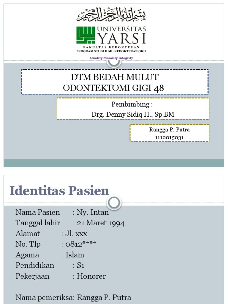 Odontektomi Gigi 48: Prosedur dan Perawatan | PDF
