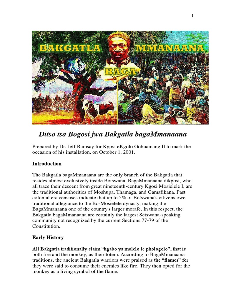 Ditso Tsa Bogosi Jwa Bakgatla Bagammanaa | PDF