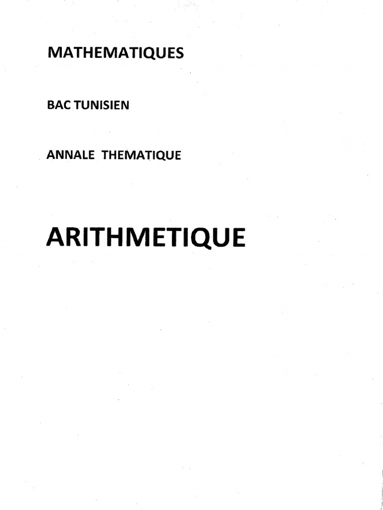 Arithmétique Bac Math | PDF