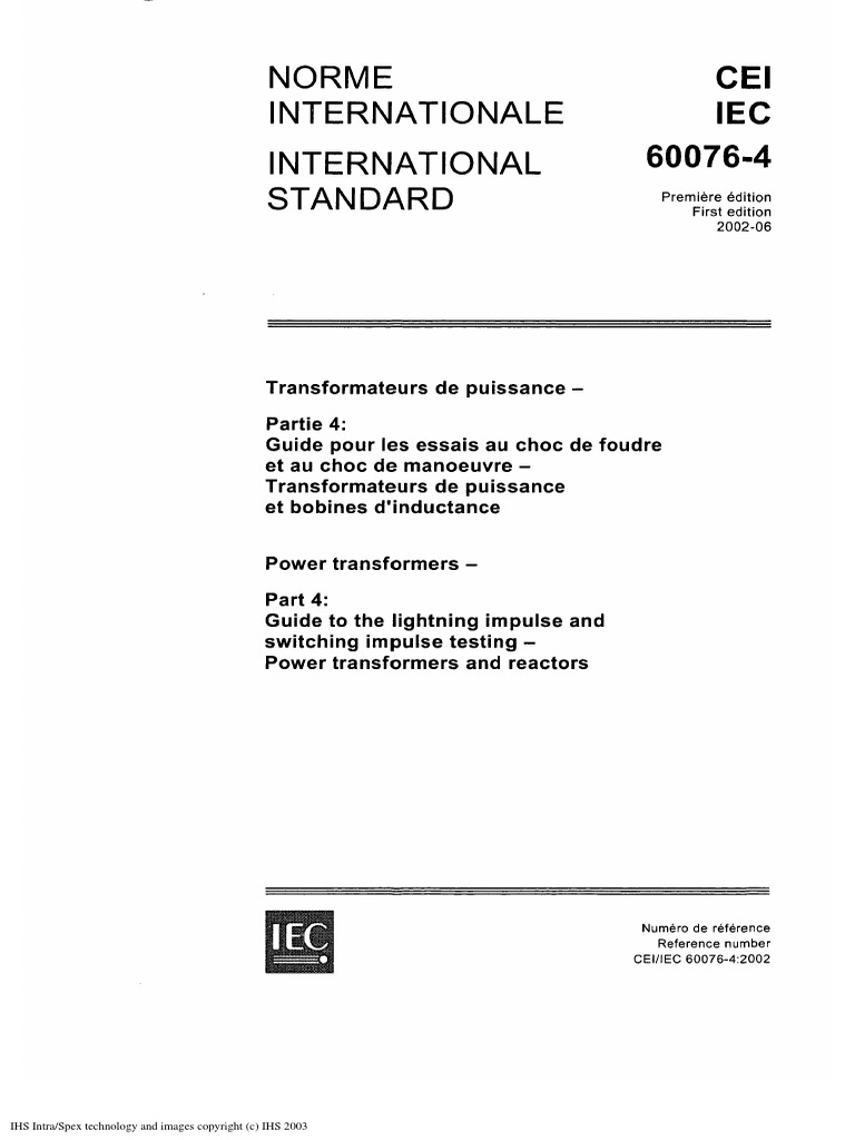 Iec 60076-4-2002-Parte 1 | PDF