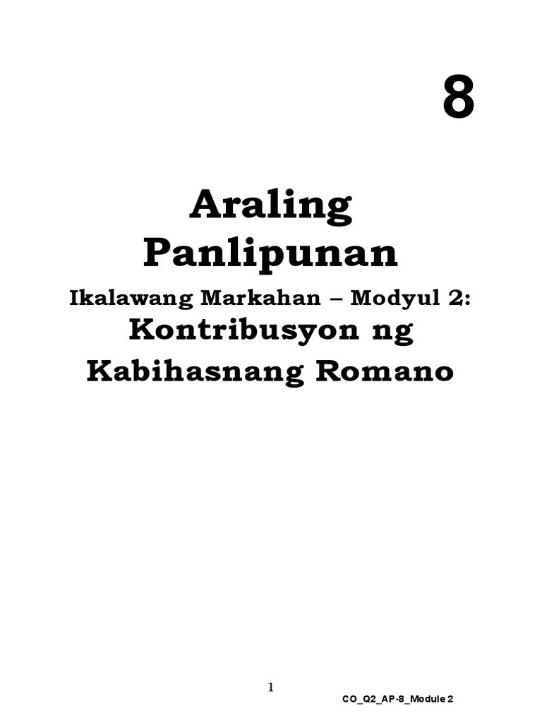 AralingPanlipunan8 - Module2 - Quarter2 - Kontribusyon NG Kabihasnang ...
