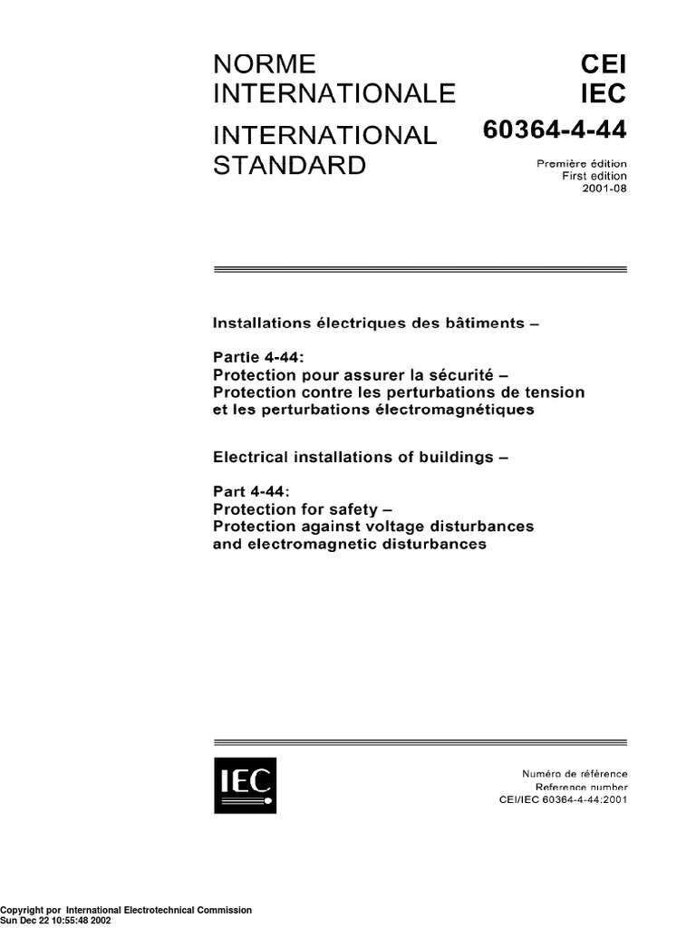 IEC 60364 4-44-2001 Ed Superseded Electrical Installation of Buildings ...