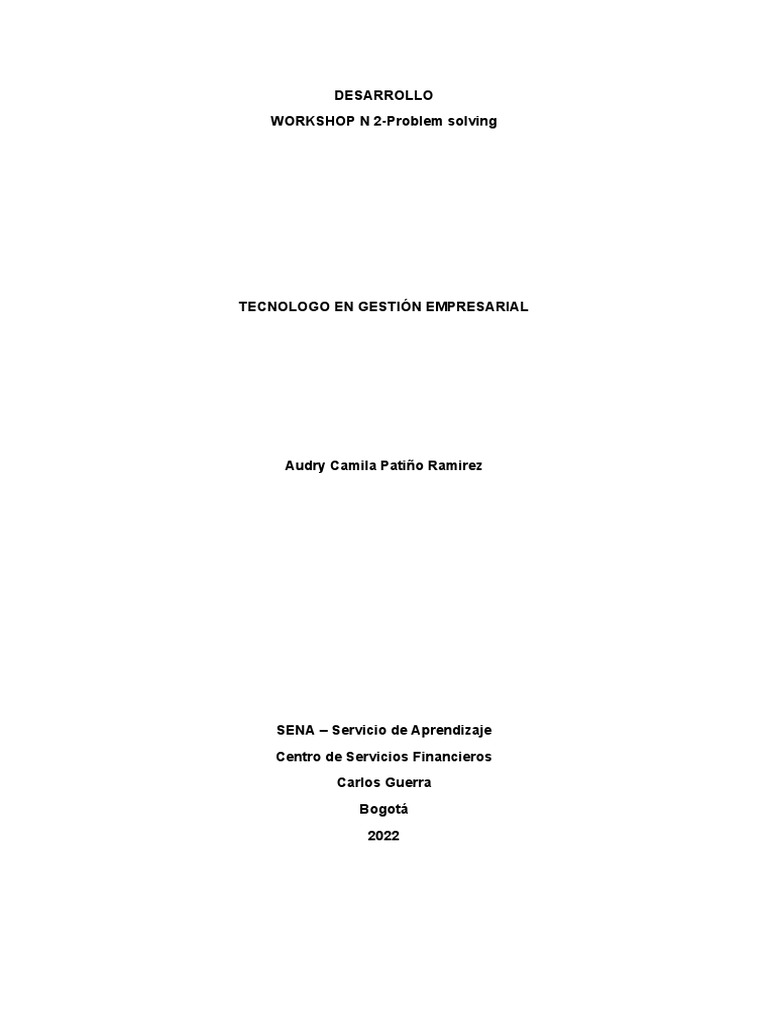 Workshop 2-Problem Solving | PDF | Decision Making | Cognitive Science