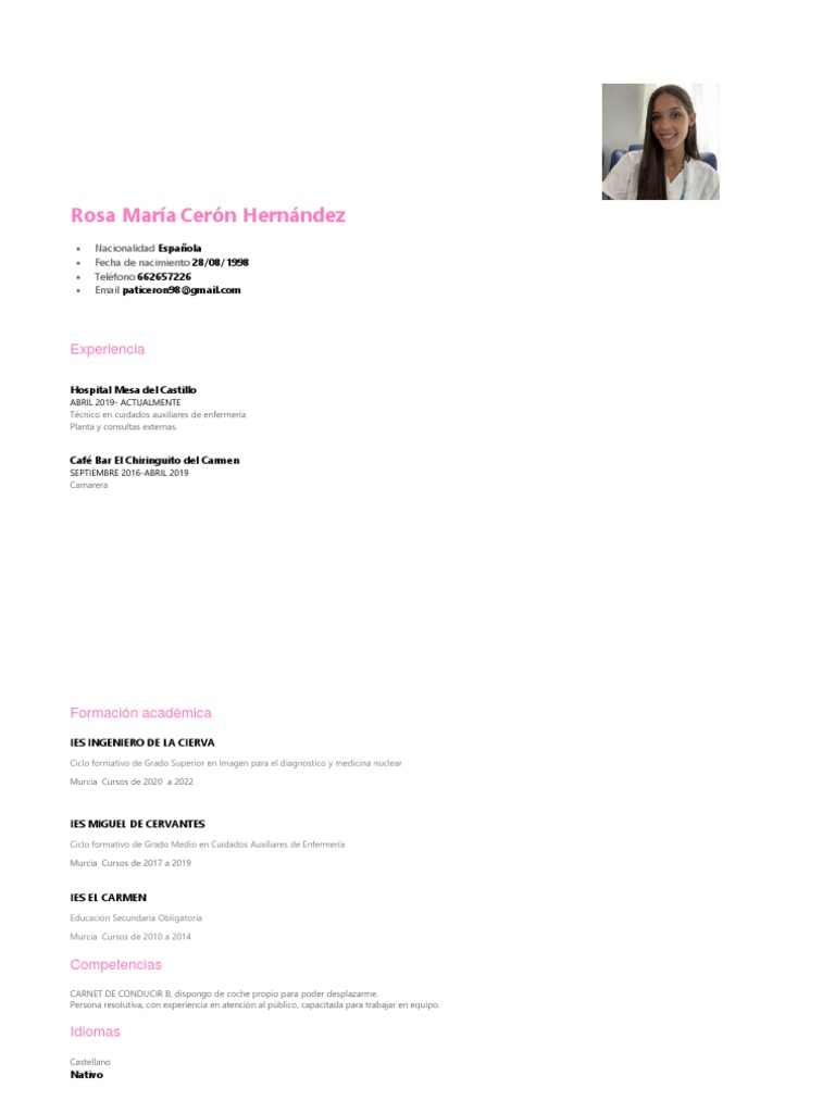 Curriculum de Rosa María Cerón | PDF