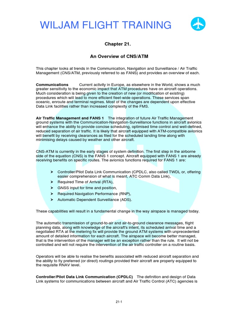 Chapter 21 - CNS-ATM | PDF | Air Traffic Control | Aviation