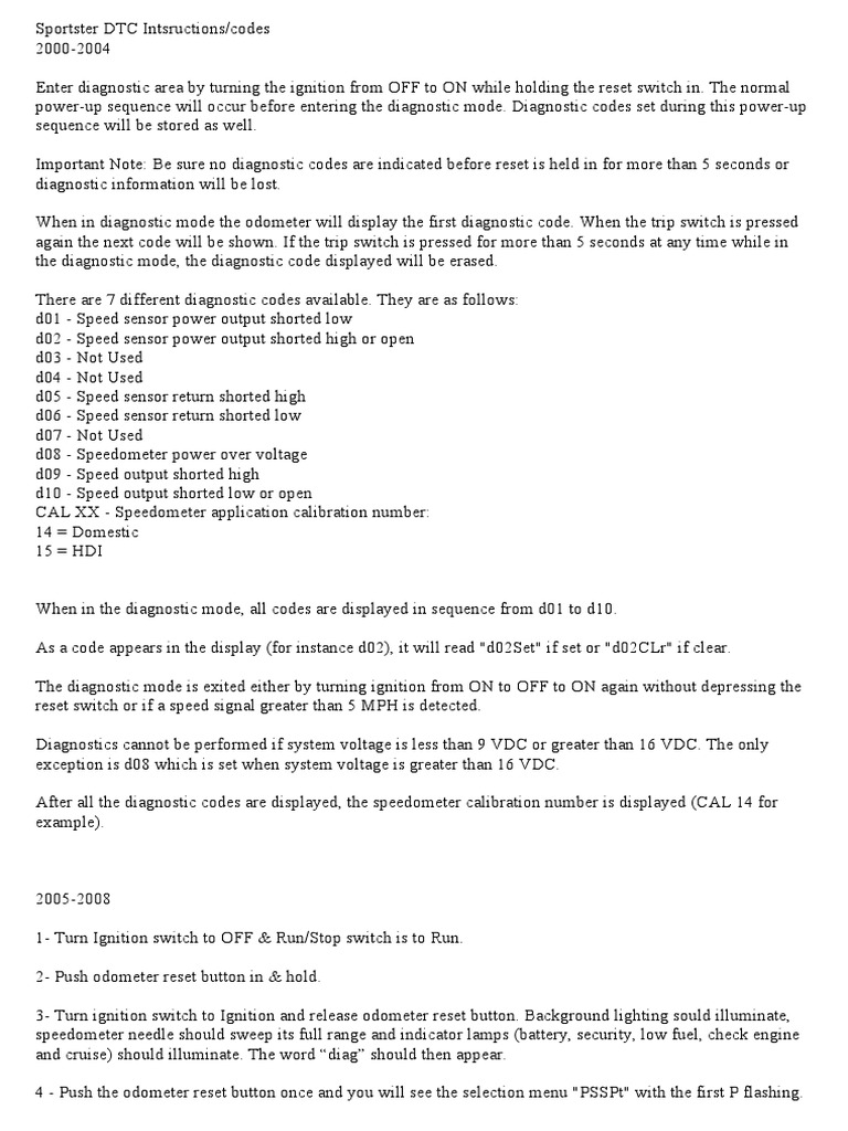 Harley Davidson Fault Codes | PDF | Fuel Injection | Ignition System