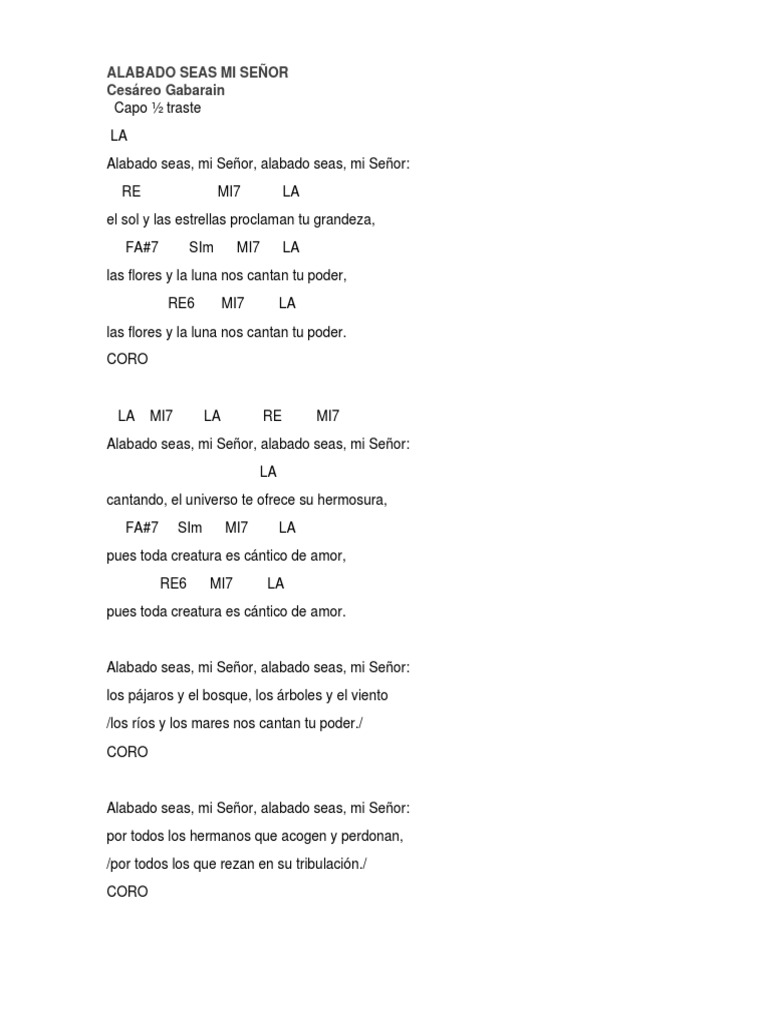 Alabado Seas Mi Señor-1 | PDF