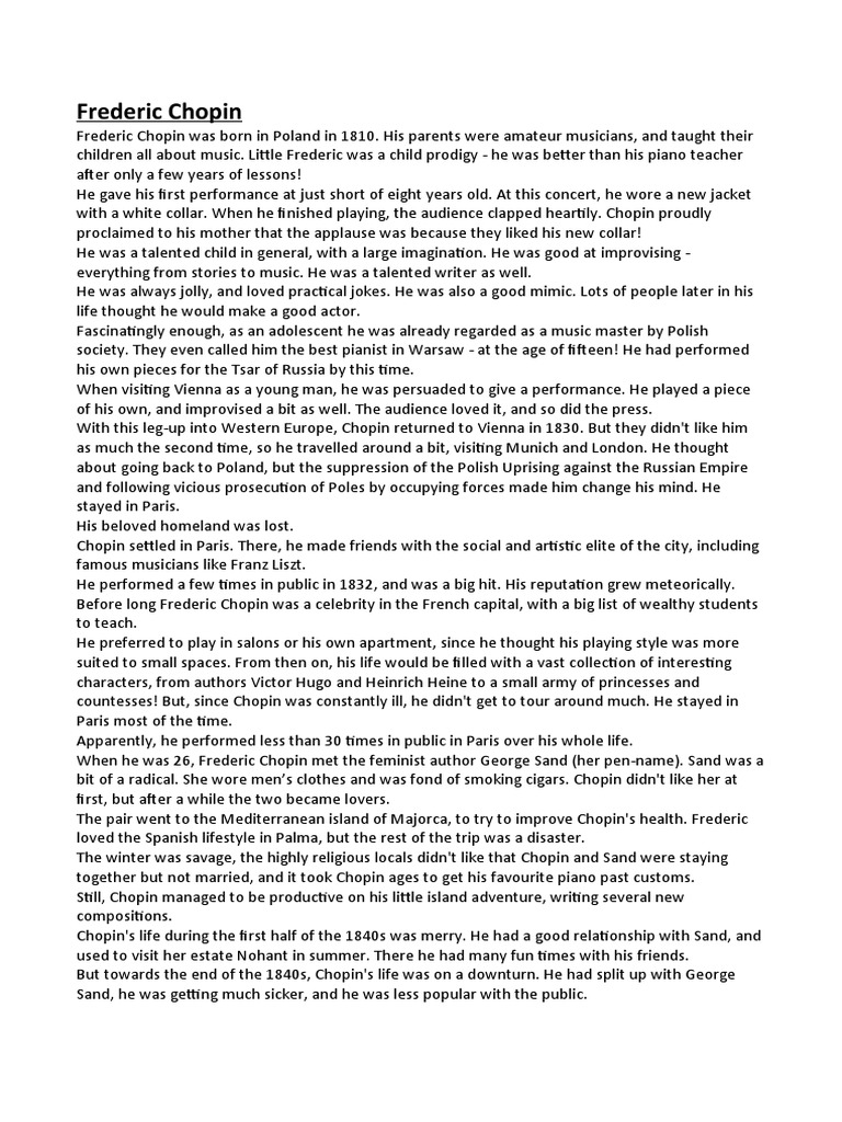 Frederic Chopin | PDF | Frédéric Chopin