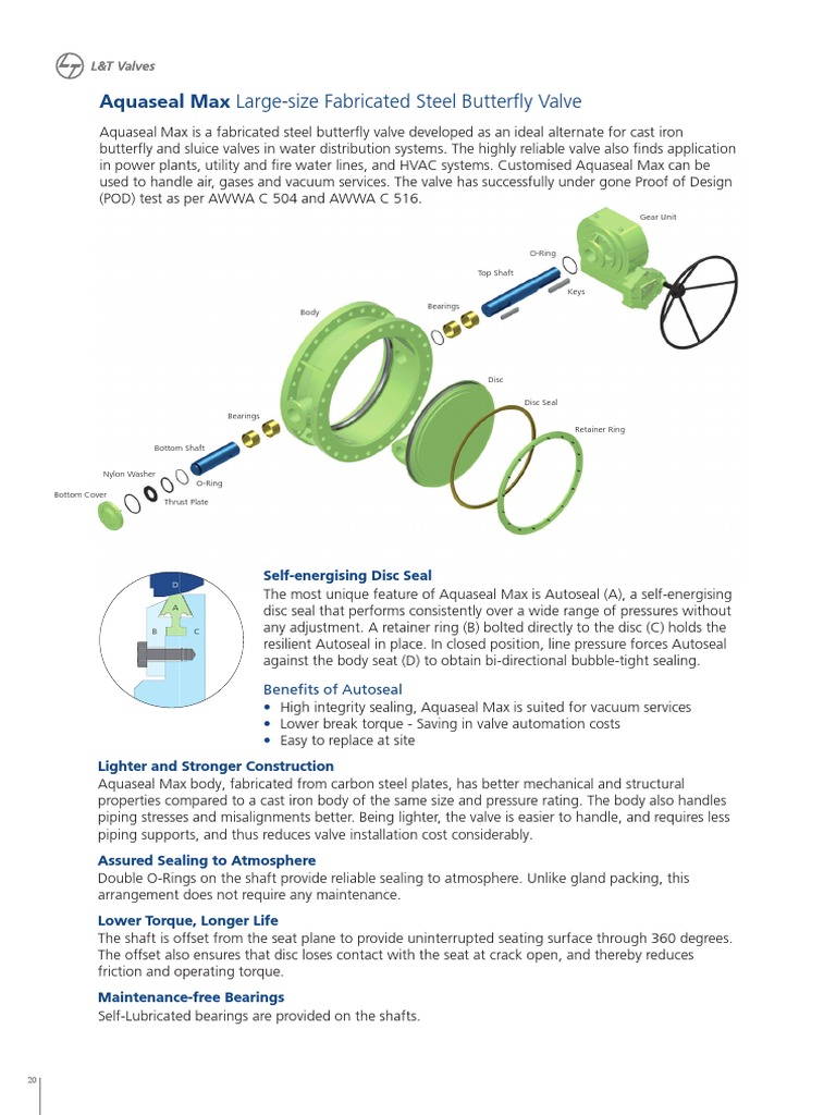 LT Aquaseal Max Fabricated Steel Butterfly Valves | PDF | Valve ...