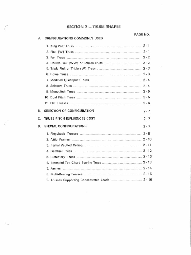 Gang-Nail Truss Systems Binder - Section 2 - Truss Shapes | PDF