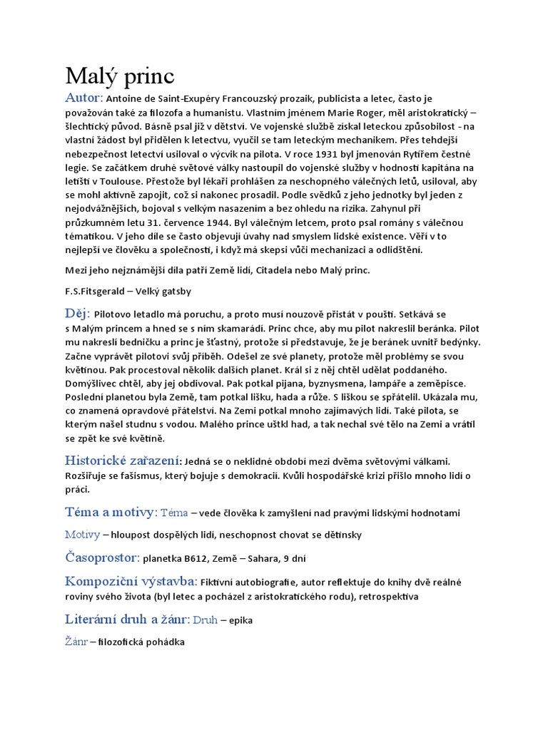 05 - Malý Princ | PDF