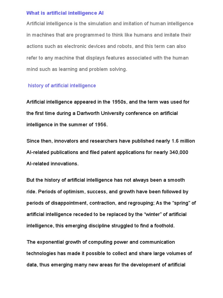 What Is Artificial Intelligence AI | PDF | Artificial Intelligence ...