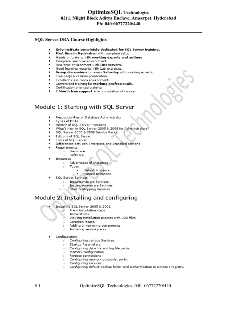 SQL Dba | PDF | Replication (Computing) | Backup