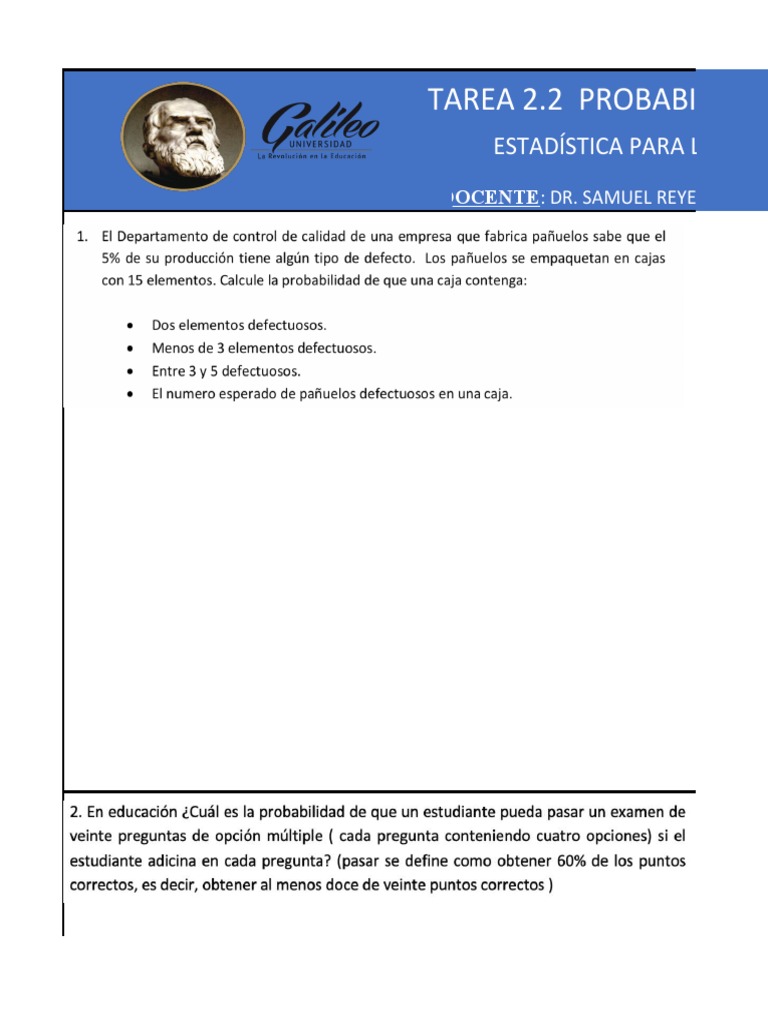Tarea 2.2 Binomial | PDF