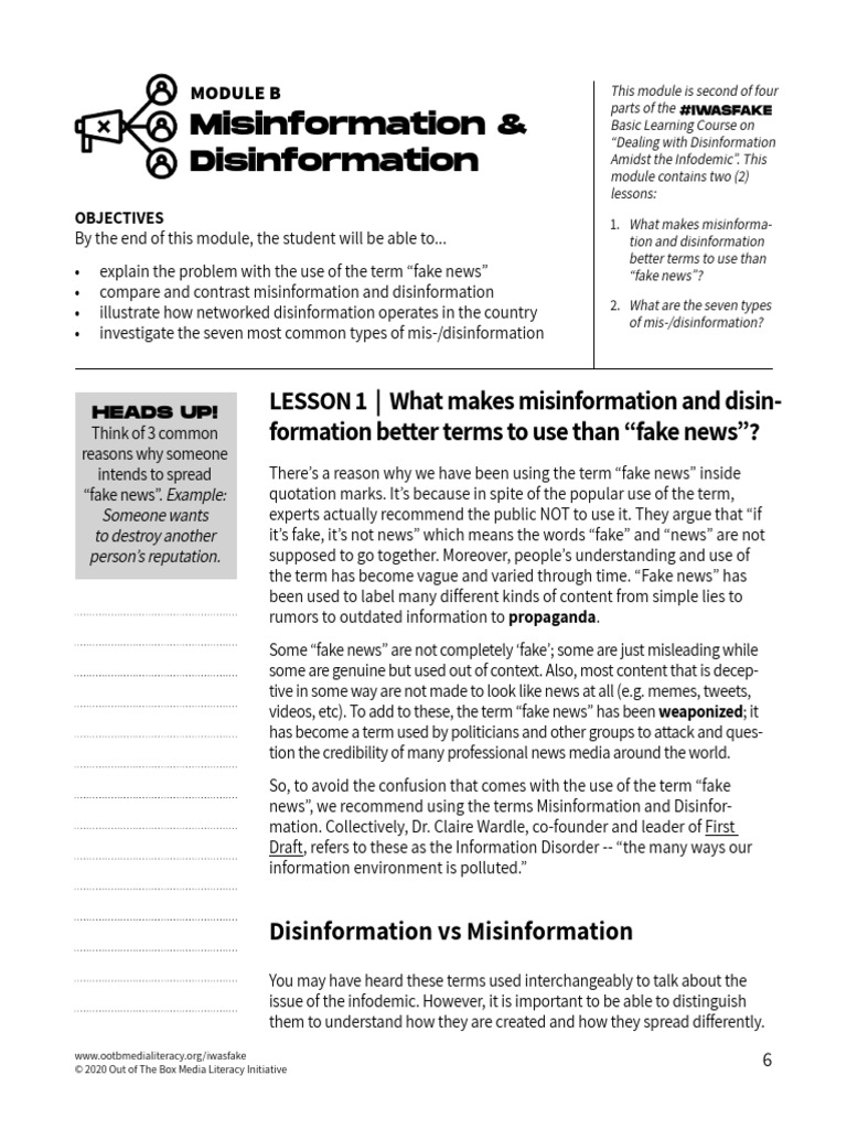 Module B Misinformation Disinformation | PDF | Human Communication ...