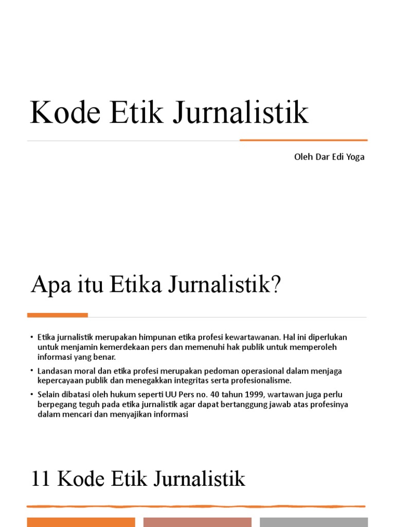 Etika Jurnalisme | PDF