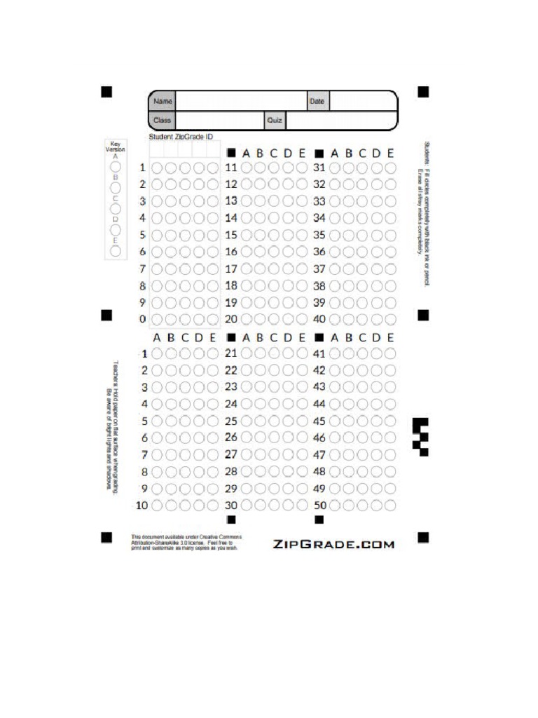 Hoja Zip Grade 50 Reactivos WD | PDF