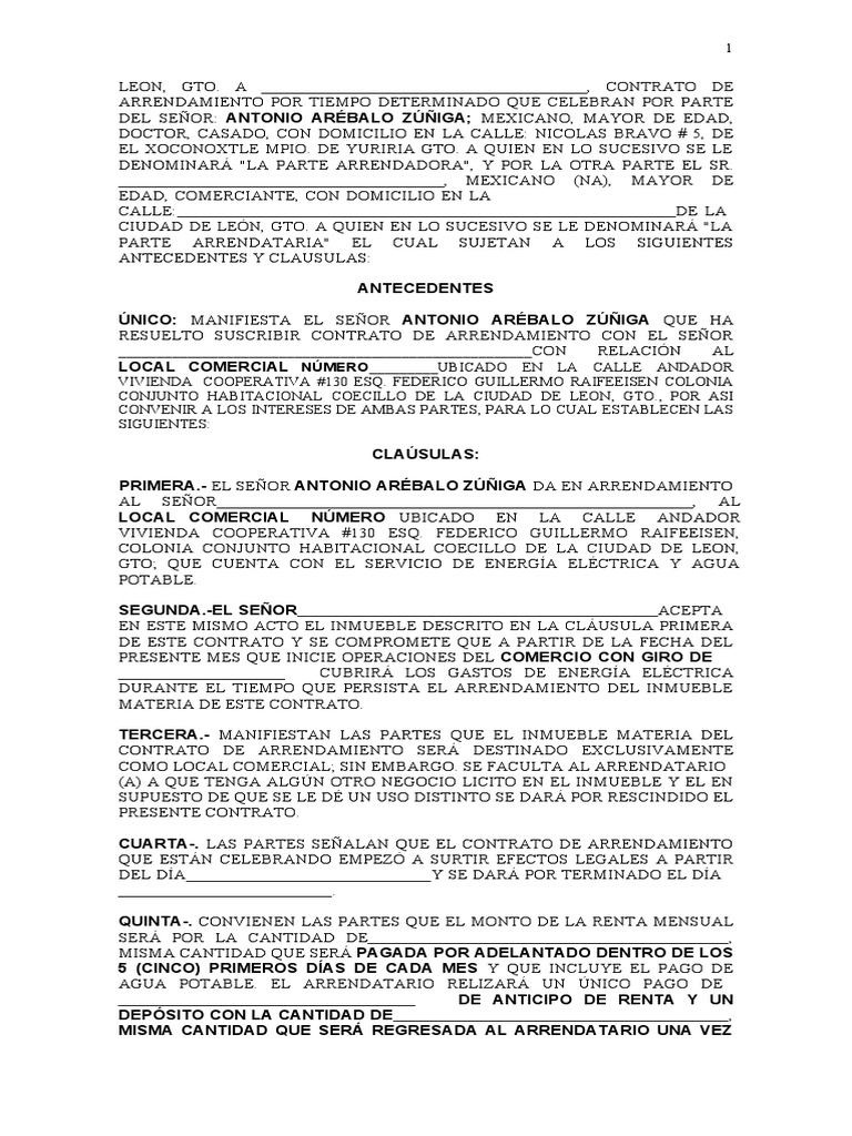 Contrato Locales | PDF