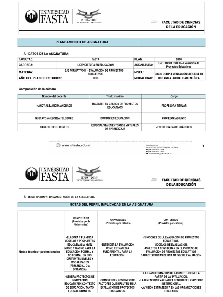 EJE FORMATIVO 3 - Planeamiento - de - La - Asignatura - FHM - 504 - Eje - 3 | Descargar gratis ...