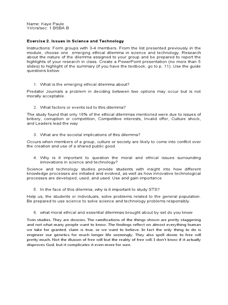 STS Assignment | PDF