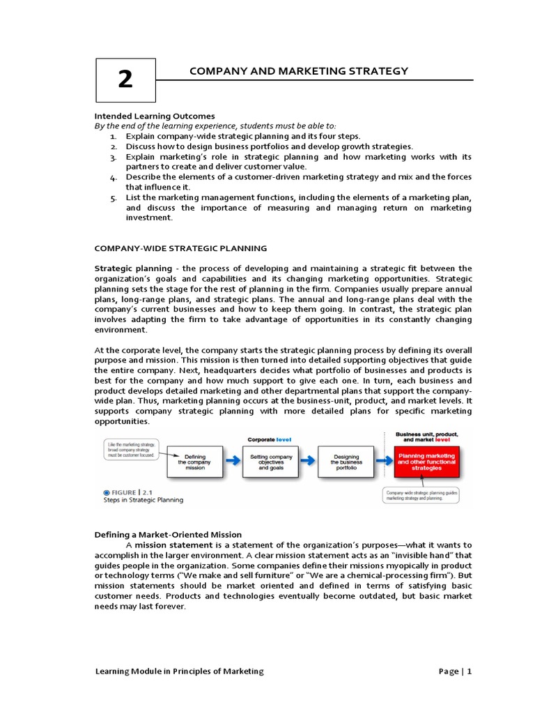 Module PrinciplesOfMarketing Chapter2 120304 | PDF | Marketing | Marketing Strategy