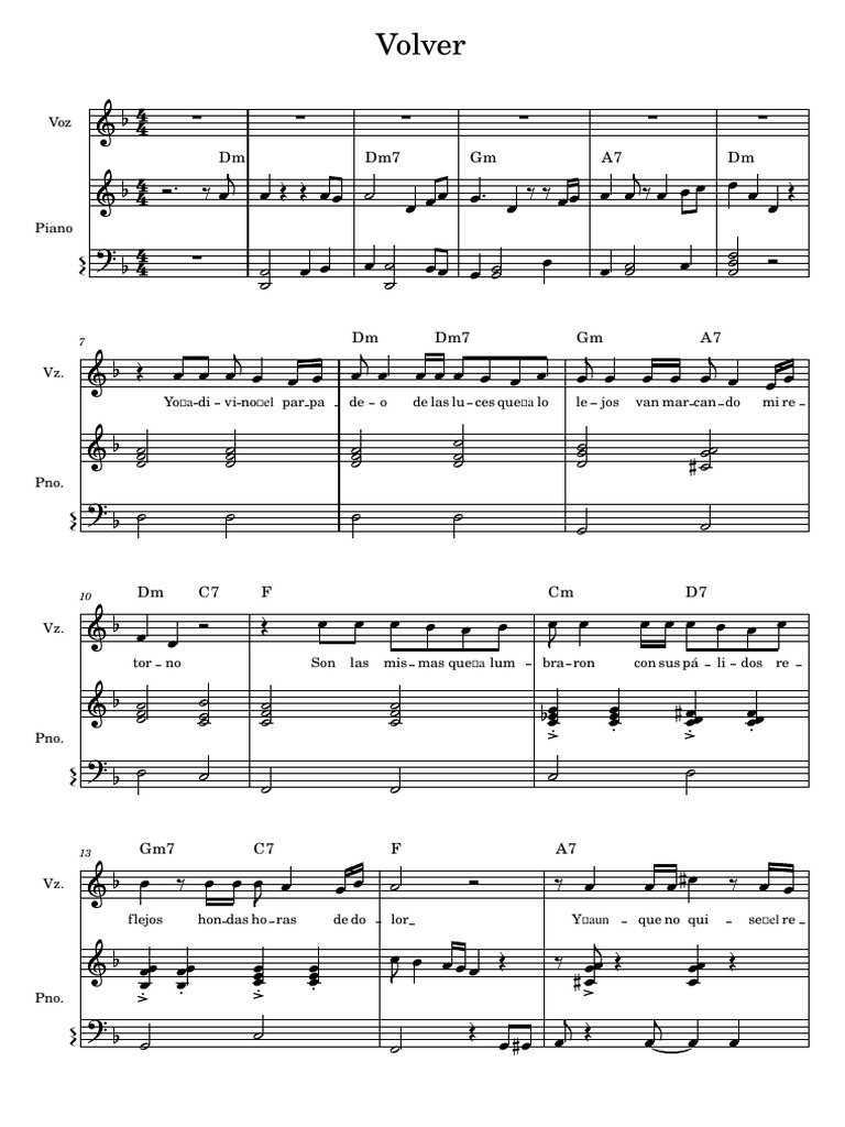 Gardel Arreglo Tango Volver 2 | PDF