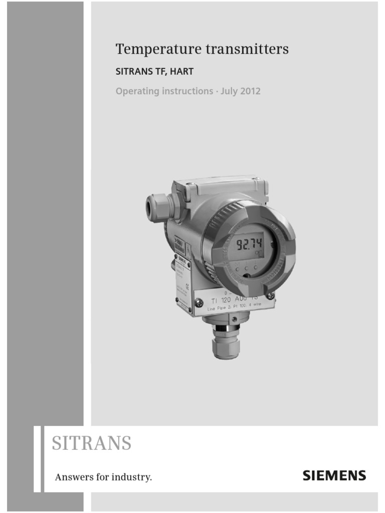 SITRANS TF Manual | PDF
