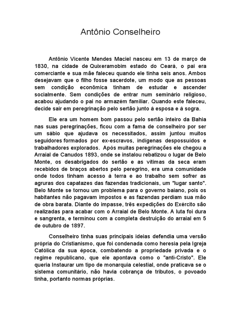 Antônio Conselheiro | PDF