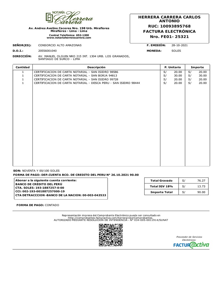 Notaria Herrera Carrera - 01-Fe01-25321 Caa | PDF | Bancario | Industrias de servicio