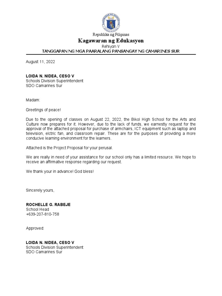 Request for Classroom Equipment and Repairs | PDF | Science & Mathematics