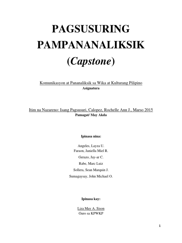 Itim Na Nazareno Pagsusuri | PDF