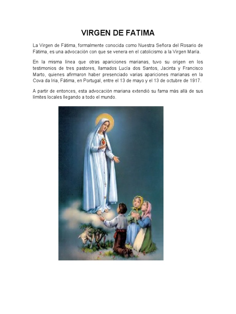 VIRGEN DE FATIMA | PDF