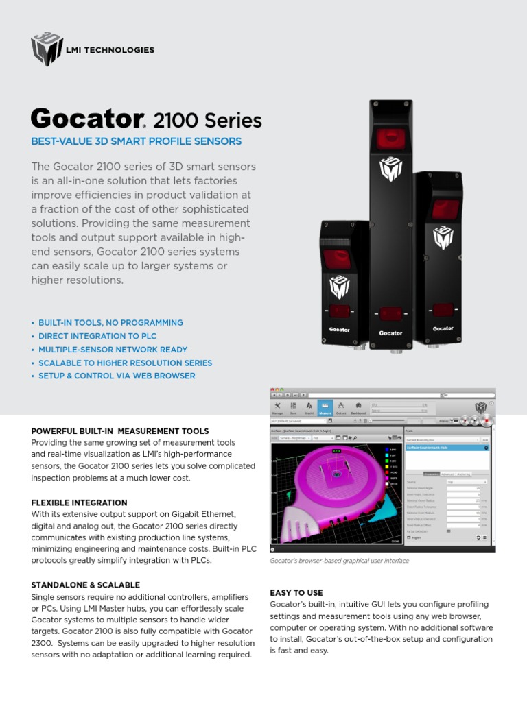 DATASHEET Gocator 2100 US WEB | PDF | Programmable Logic Controller | Computing