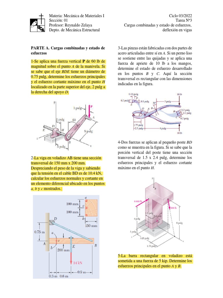 Tarea 3 - 03-22 | PDF | Viga (Estructura) | Resistencia de materiales