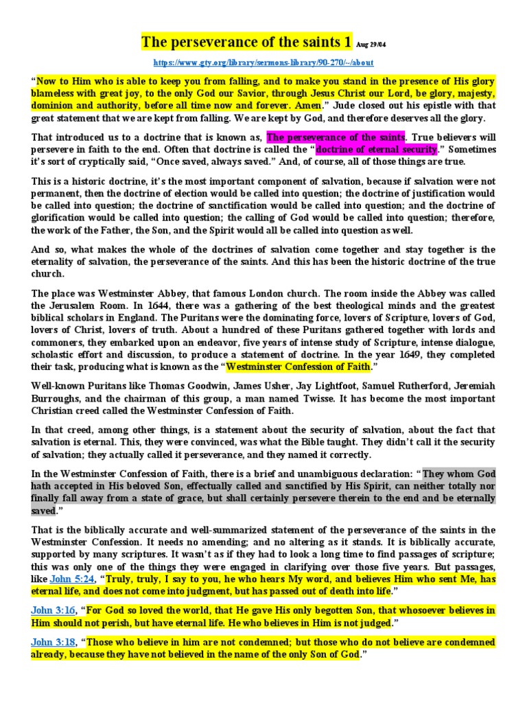 The Doctrine of Absolute Inability Oct 4 | PDF | Perseverance Of The ...