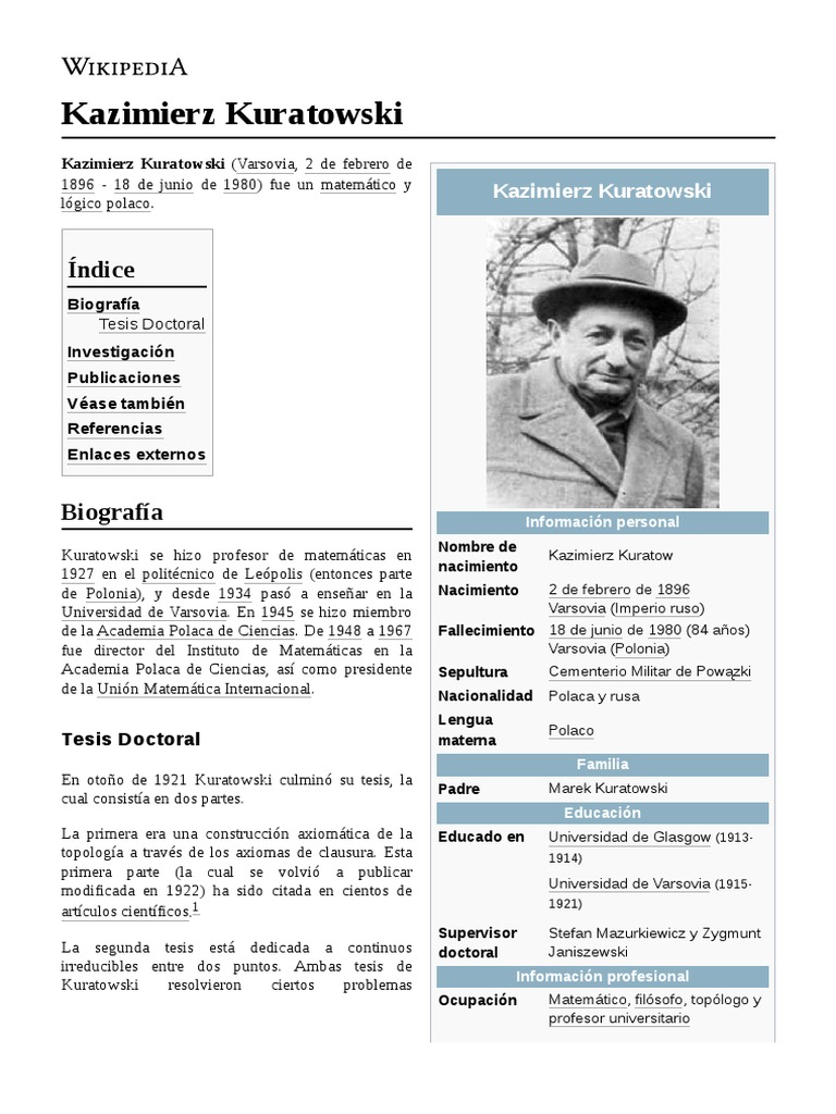 Kazimierz Kuratowski | PDF | Matemáticas