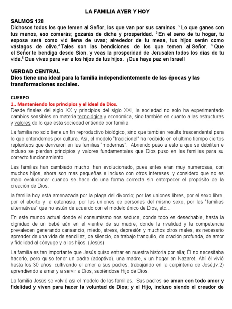 La Familia: Ideal y Realidad Actual | PDF | Familia | Amor