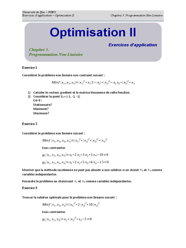 Matrice Hessienne en Optimisation II | PDF