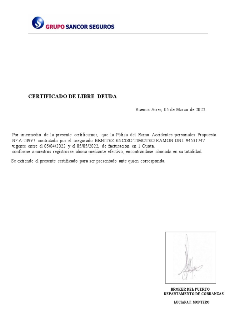 Libre de Deuda Ref.6928673 | PDF