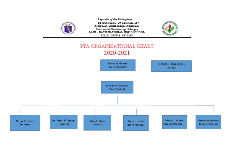 Organizational Chart Pta 2020 | PDF