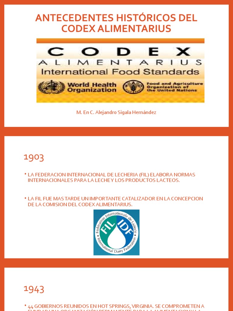 Antecedentes Históricos Del Codex Alimentarius Clase 9 | PDF