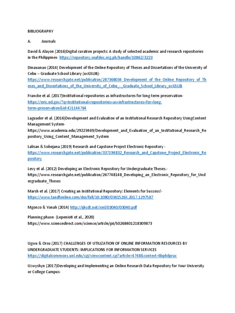 BIBLIOGRAPHY | PDF | Digital Library | Thesis