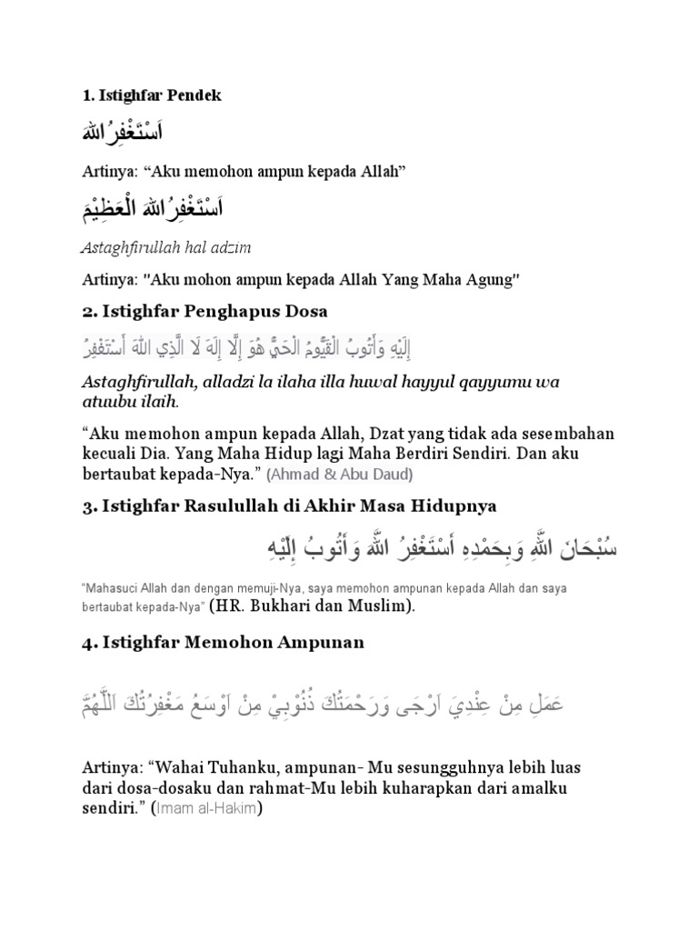 14 Bacaan Istighfar | PDF