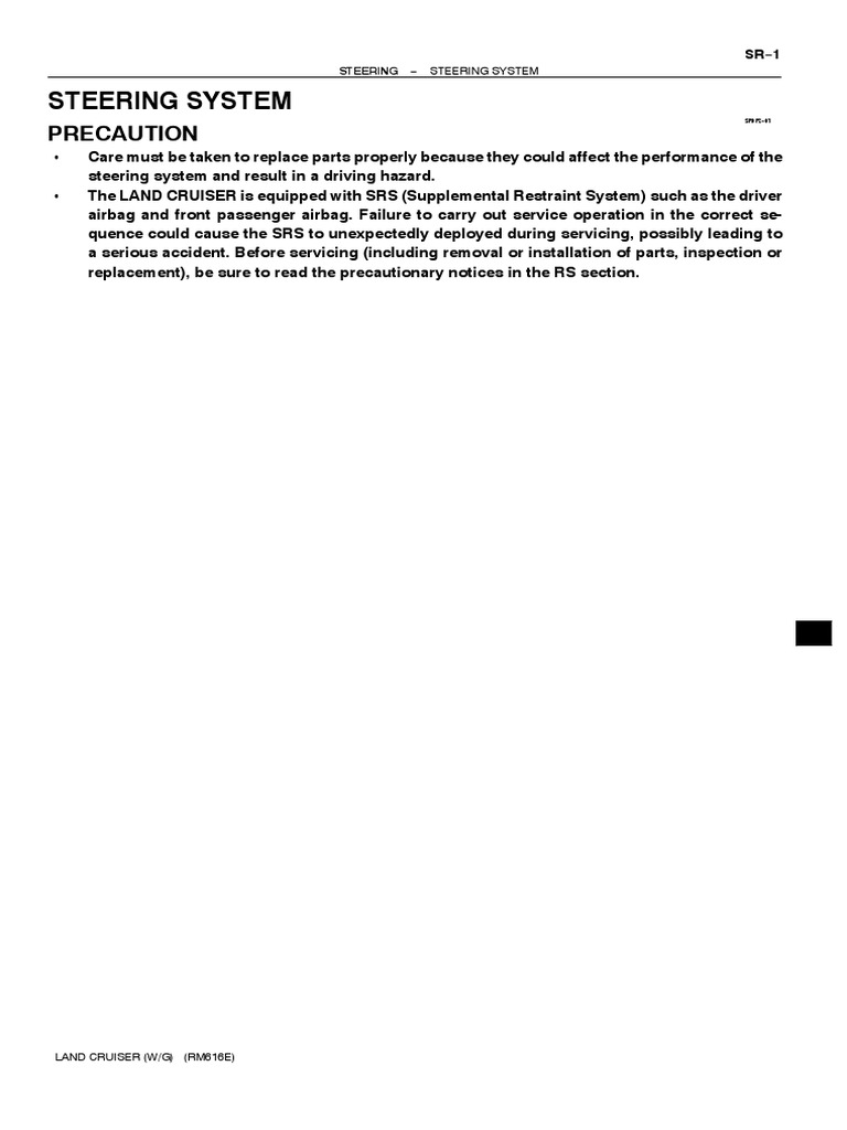 105 Series Overhaul - STEERING | PDF | Steering | Axle