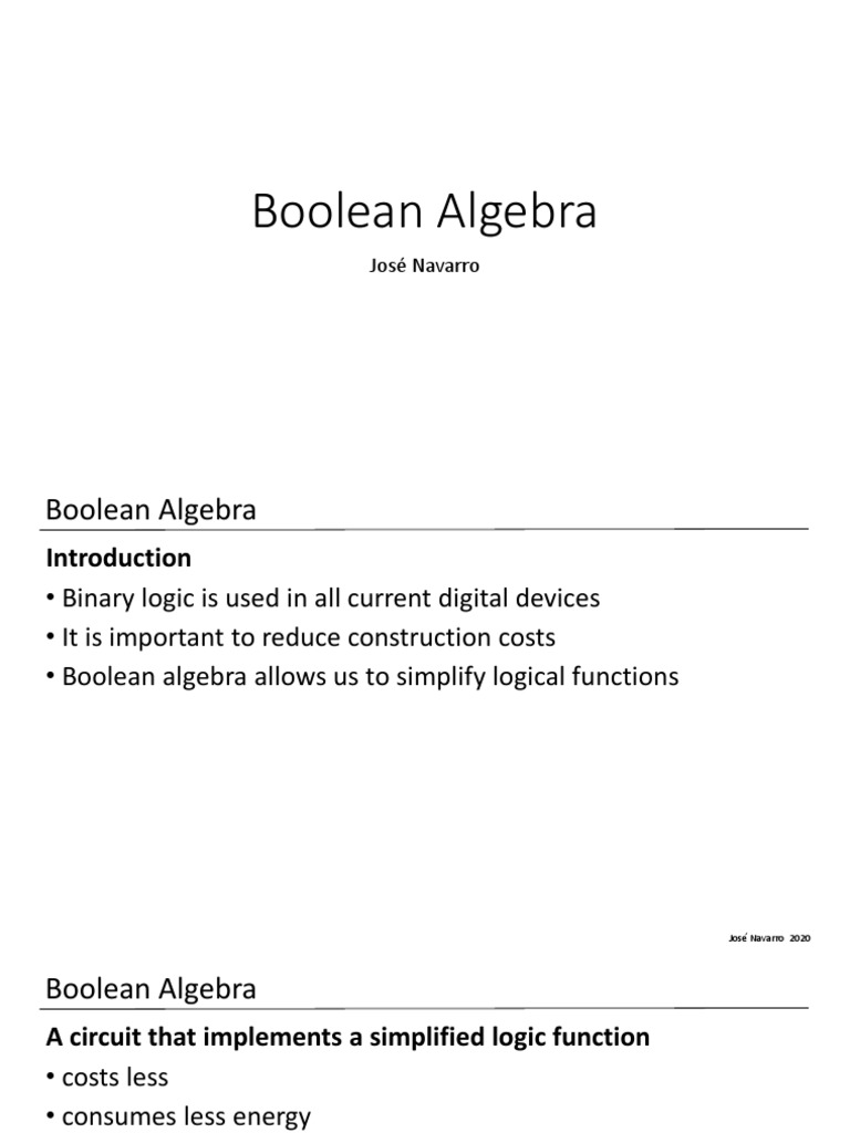 L 10 Boolean Algebra | PDF | Boolean Algebra | Teaching Mathematics