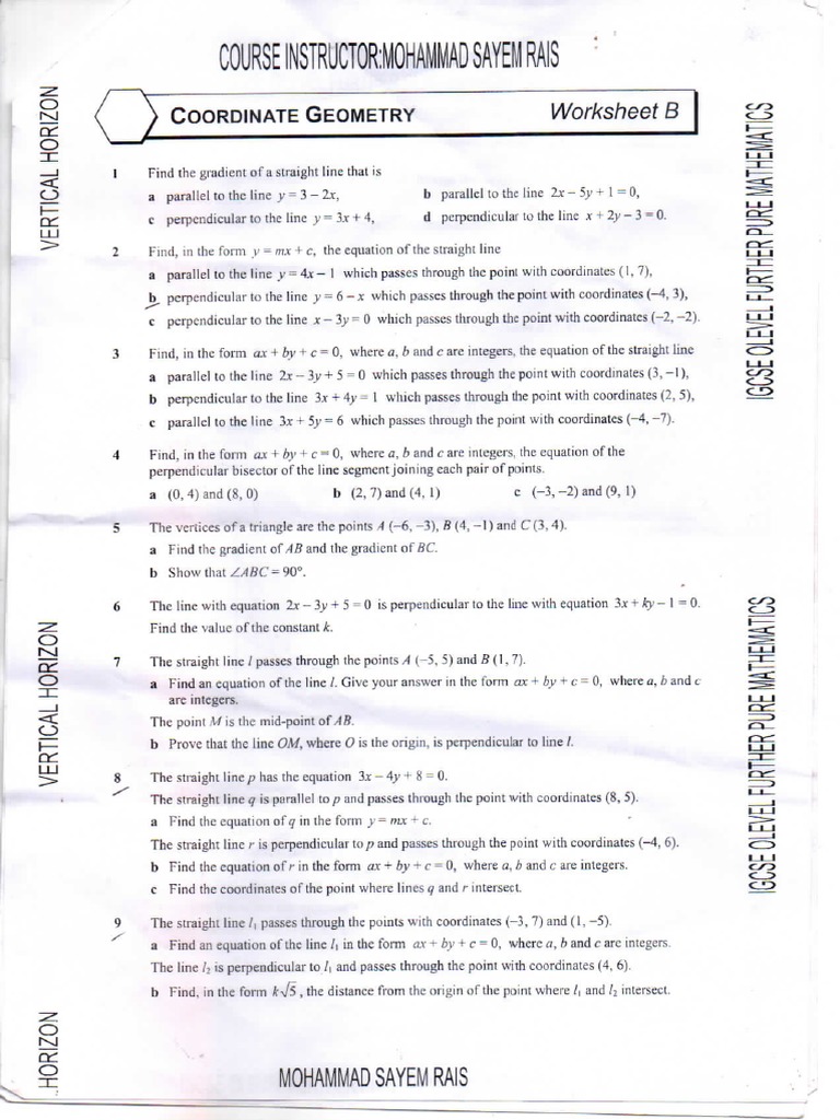 Coordinate Geometry B | PDF