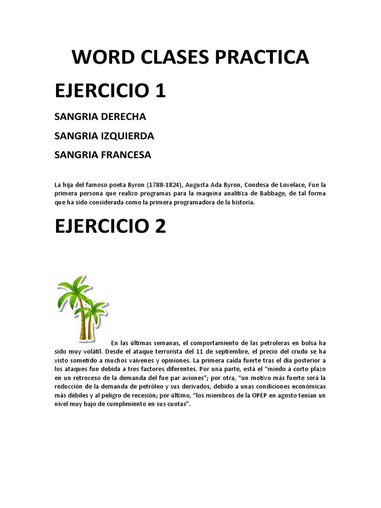 Word Clases Practica Columnas, Sangria e Imagen | PDF | Viajes y turismo | Historia