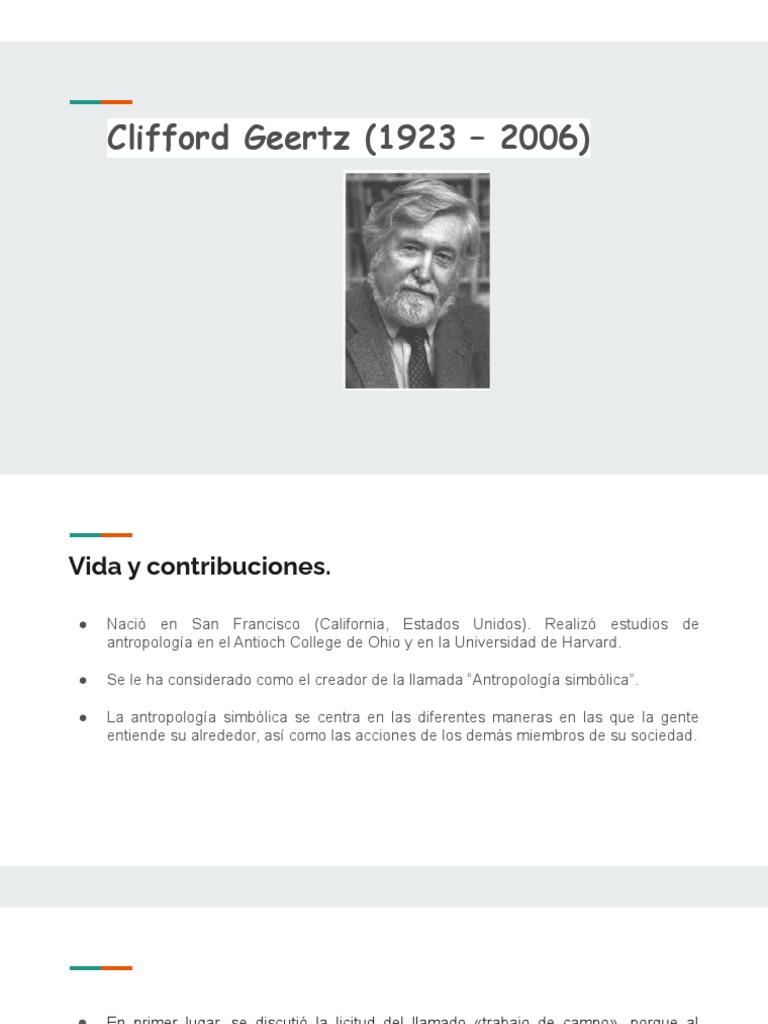 Clifford Geertz. | PDF | Antropología | Etnografía