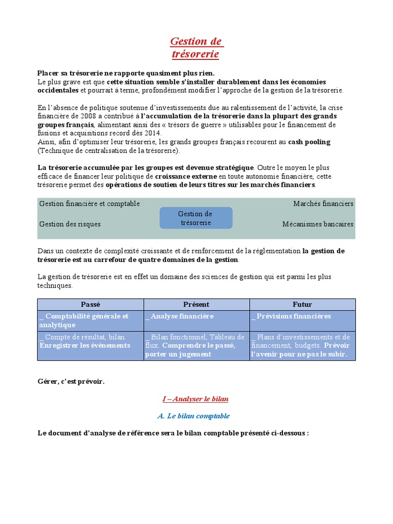 Gestion de Tresorerie | PDF | Effet de commerce | Fonds de roulement